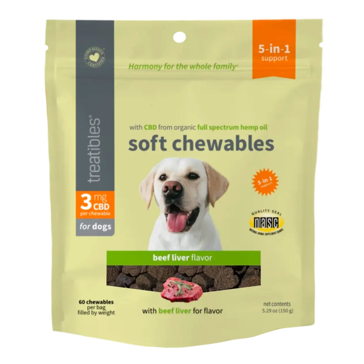 Treatibles Hemp Soft Chewables For Dogs Beef 60 Ct – All Pet Super Store